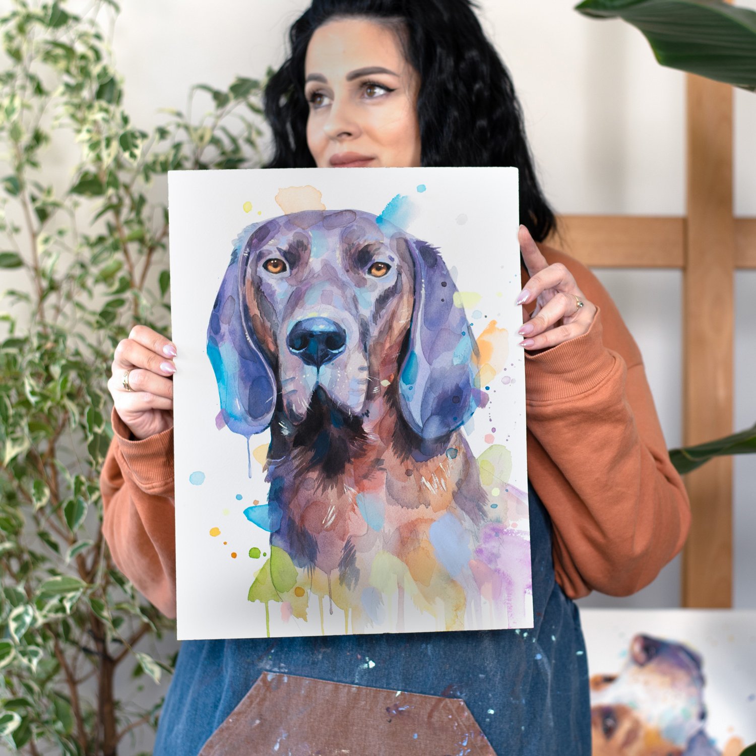 "Hanover Hound Dog" Original Watercolor Painting